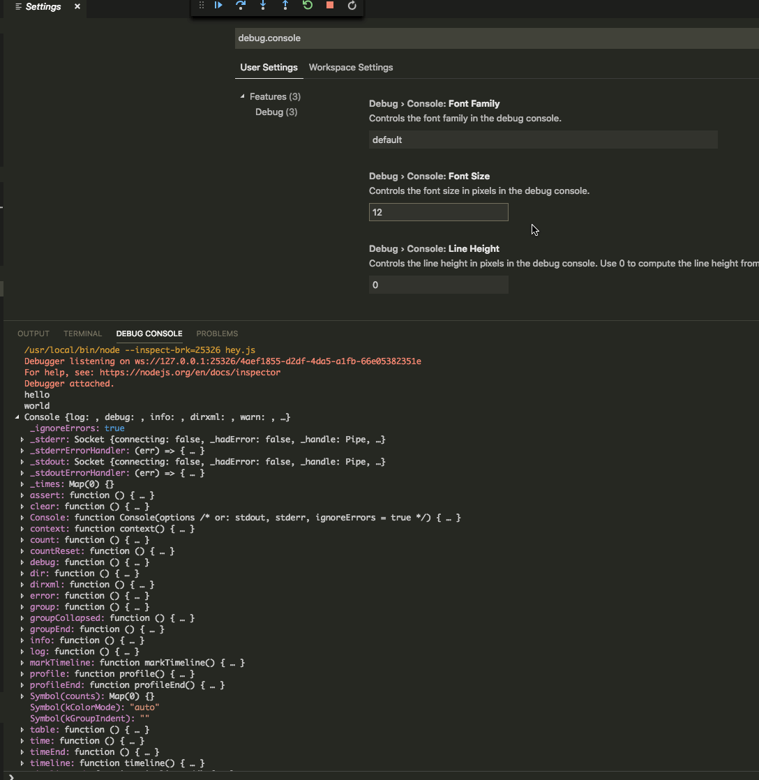 Vscode Debug Console Font Size